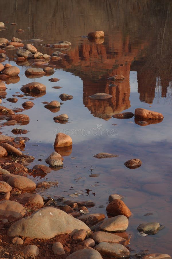 Cathedral Rock Reflection stock photo. Image of arizona - 1111872