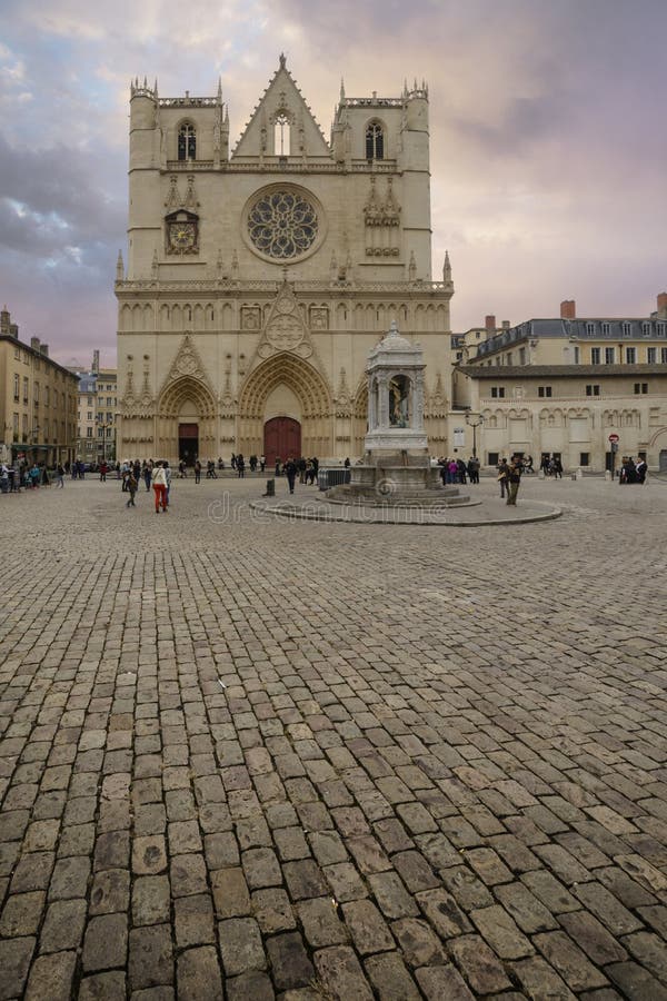 Cathedral of Saint Jean, Lyon, France Editorial Photo - Image of ...