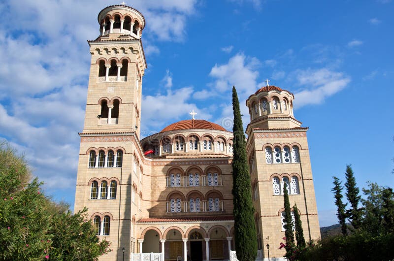 Cathedral Saint Nectarios of Aegina. Stock Image - Image of greece ...