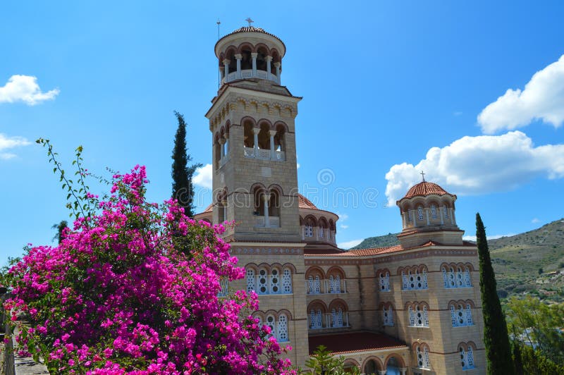Cathedral of Saint Nectarios in Aegina Island, Greece on June 19, 2017 ...