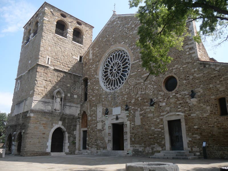 Cathedral of San Giusto in Trieste Stock Image - Image of facade ...
