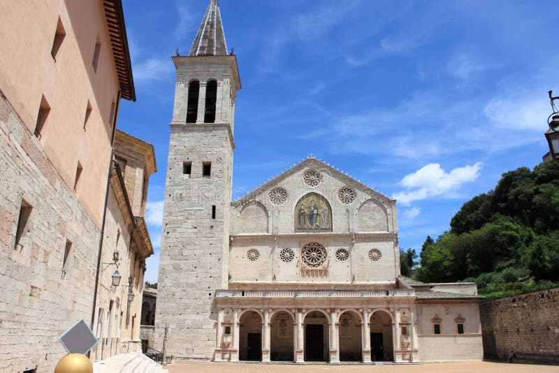 Cathedral of Spoleto stock photo. Image of assisi, road - 81371784