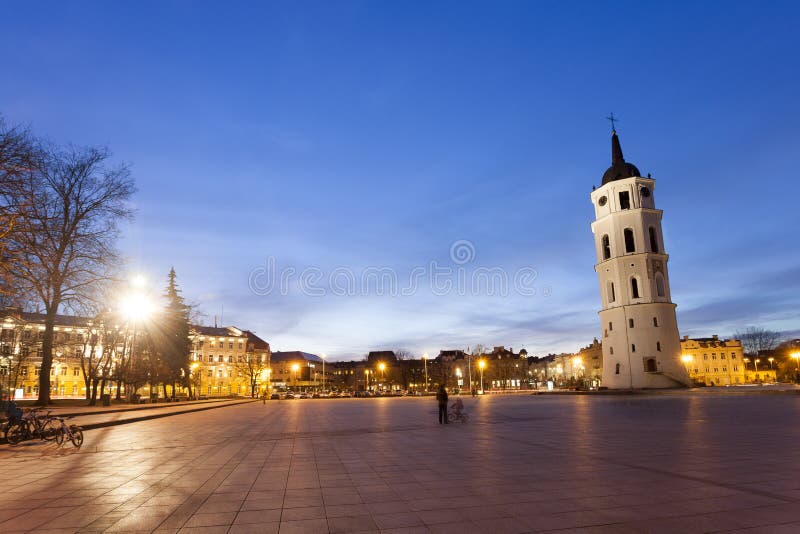 The Cathedral Square in Central Vilnius Stock Photo - Image of ...
