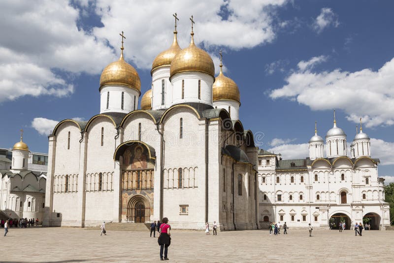Cathedral Square of the Moscow Kremlin on a Sunny Summer Day Editorial ...