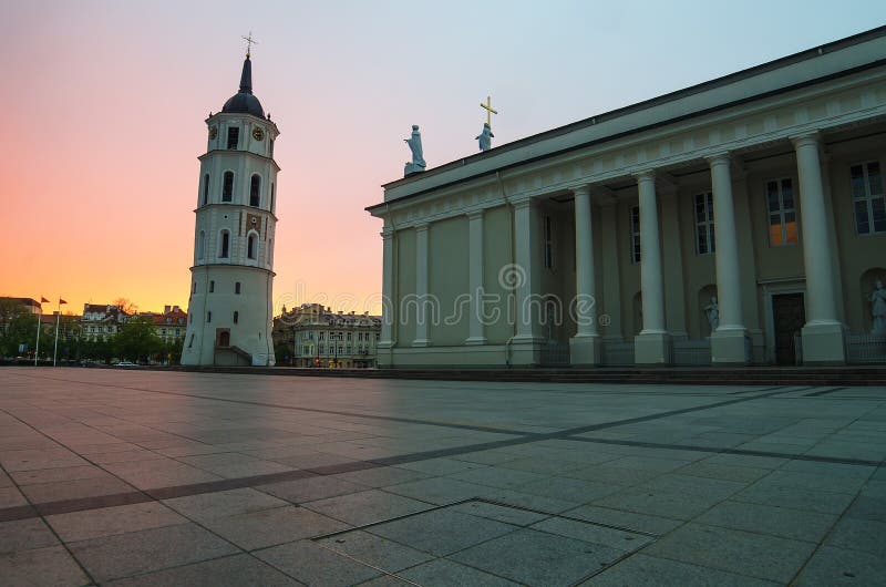 Cathedral Square in Vilnius Stock Image - Image of lights, baltic: 40291223
