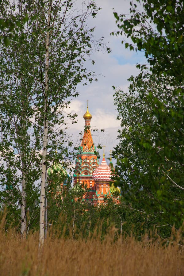 The Cathedral of St. Basil the Blessed in a Clearing among the B Stock ...