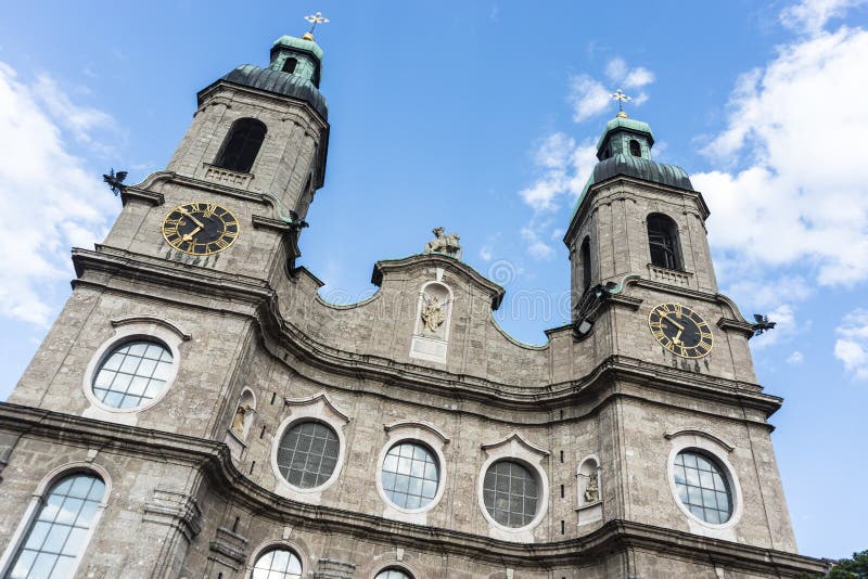 Cathedral of St. James in Innsbruck, Austria. Stock Image - Image of ...