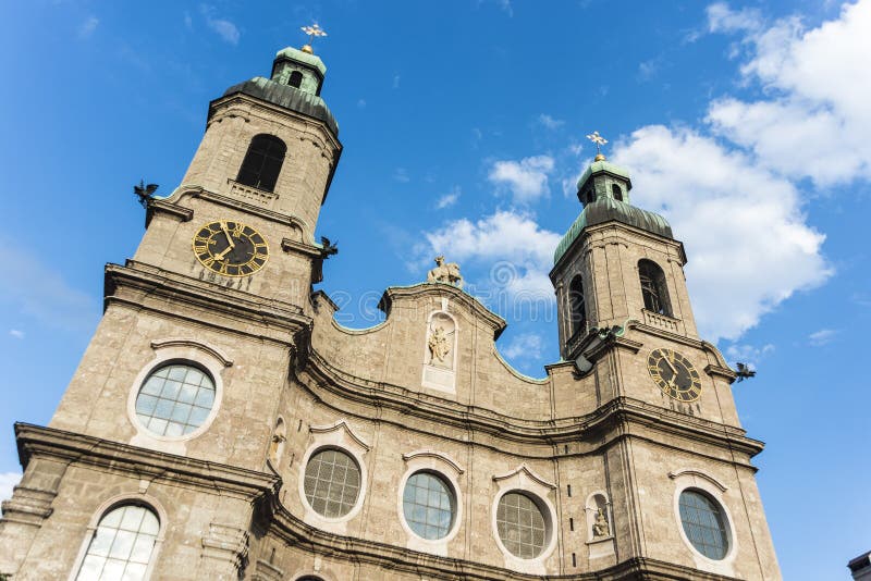Cathedral of St. James in Innsbruck, Austria. Stock Photo - Image of ...