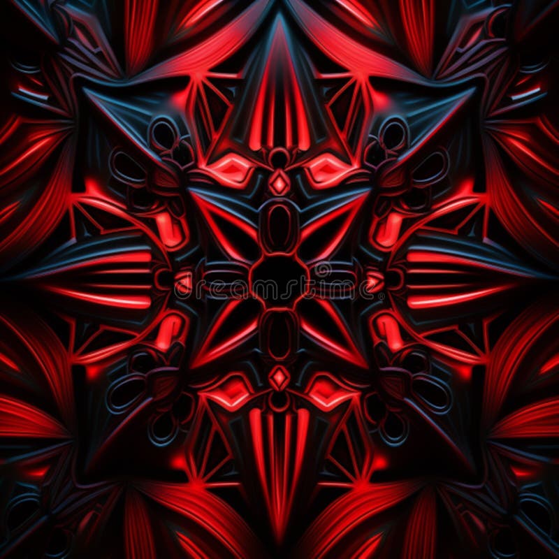 Cathedral Themed Pattern with Red and Black Colors Stock Illustration ...