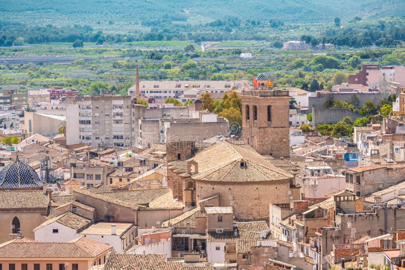 Cathedral Tower and Rooftops in Segorbe, Spain Stock Photo - Image of ...