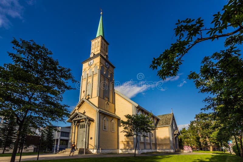 Cathedral of Tromso, Norway Stock Image - Image of forest, monument ...