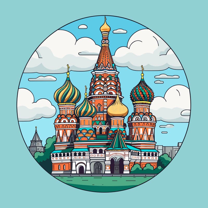 Saint Basil S Cathedral Hand-drawn Comic Illustration. Cathedral of ...