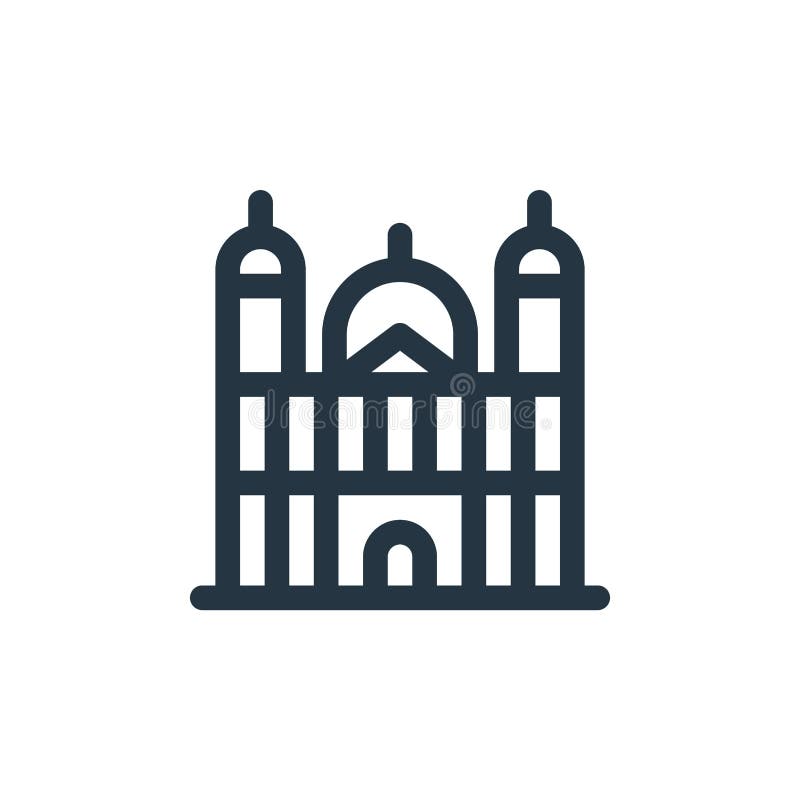 Cathedral Vector Icon Isolated on White Background. Outline, Thin Line ...