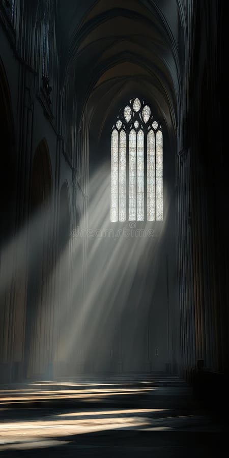 A Cathedral with a Window that is Letting in Light Stock Illustration ...