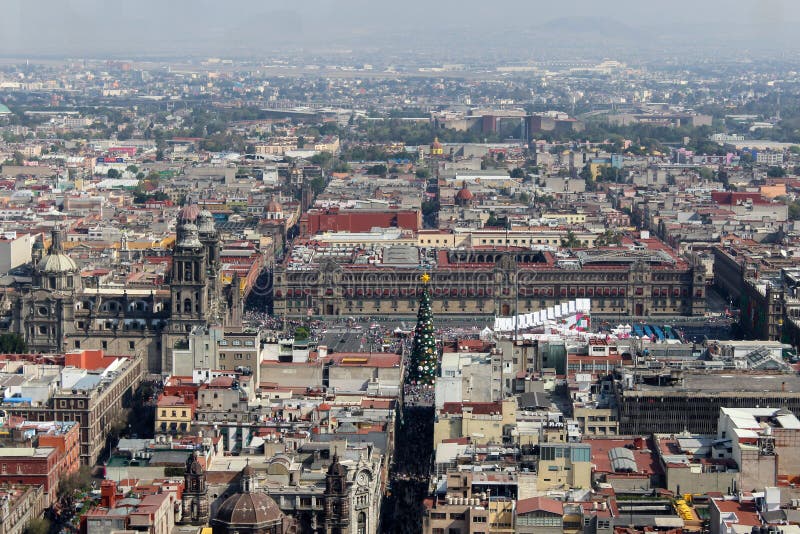 Cathedral and Zocalo in Mexico City Stock Image - Image of roof ...