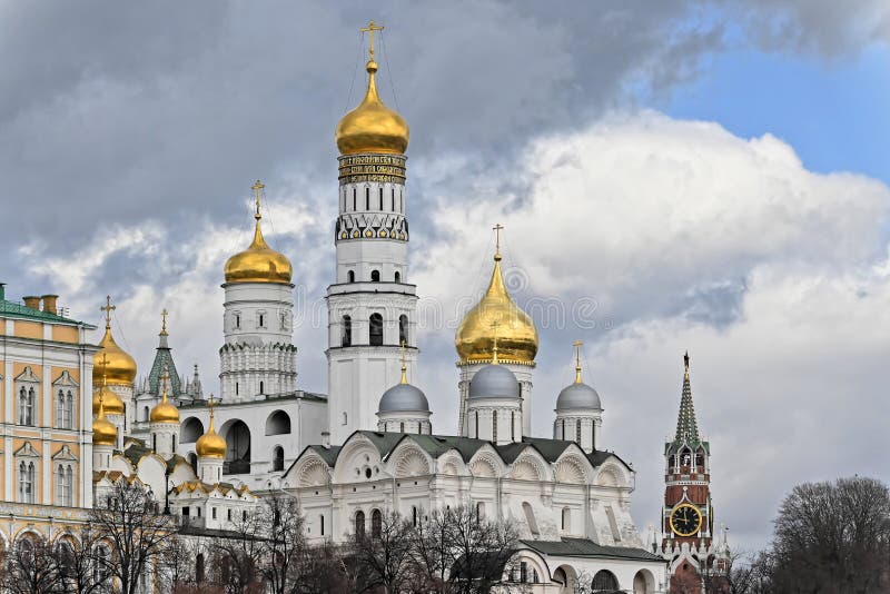 Cathedrals of the Kremlin stock image. Image of building - 212515789