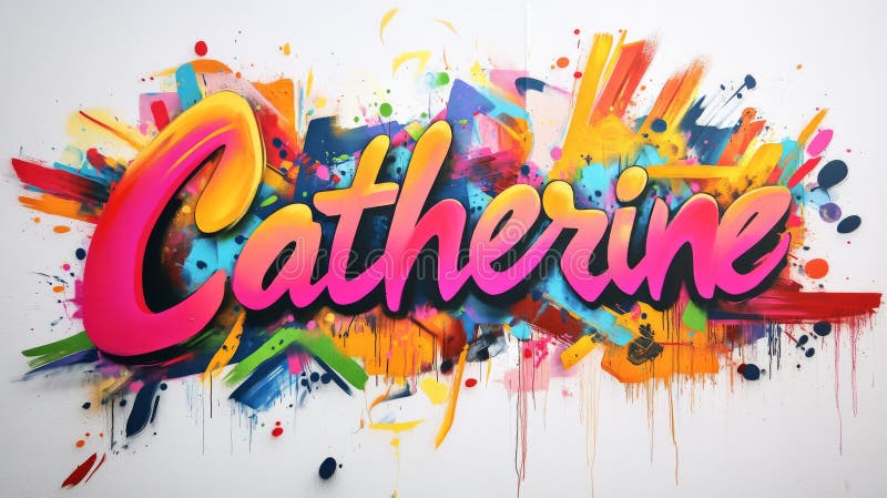 Catherine Graffiti Splash Designt Stock Illustration - Illustration of ...