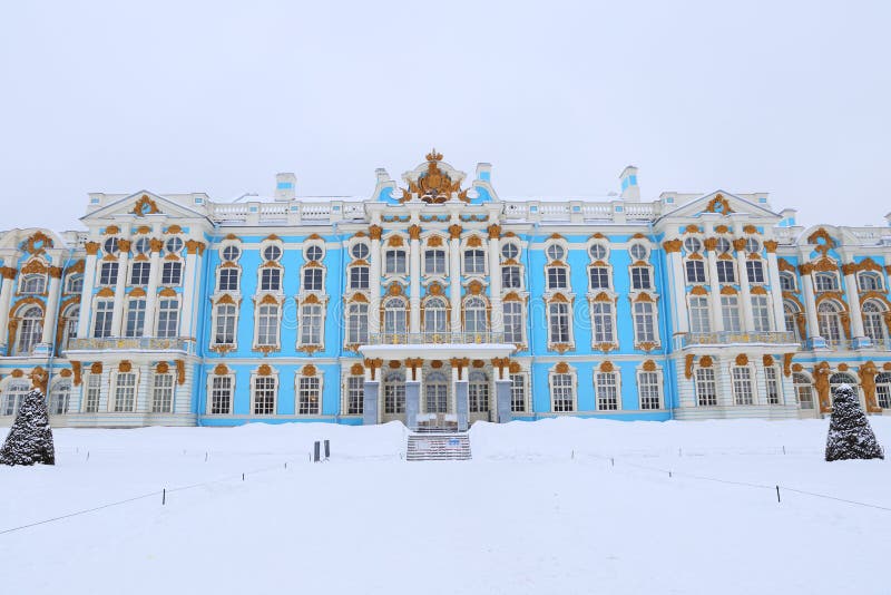 The Catherine Palace. Rococo Palace Located in the Town of Tsarskoye ...