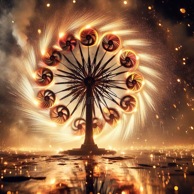 84 6. Catherine Wheels_ Rotating Fireworks that Spin Rapidly Wh Stock ...