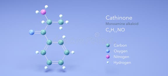 Cathinone Molecule, Molecular Structures, Benzoylethanamine, 3d Model ...