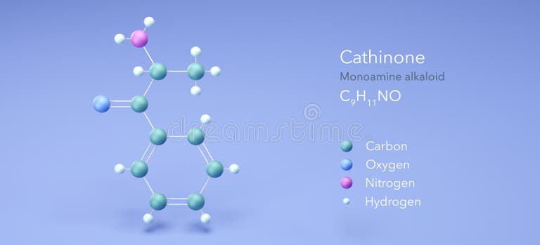Cathinone Molecule, Molecular Structures, Benzoylethanamine, 3d Model ...