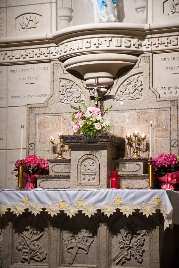 Catholic Mass Candles stock image. Image of grotto, white - 4702359