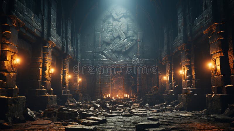 Catholic Altar Inside Ancient Monument Illuminated at Night Stock Image ...