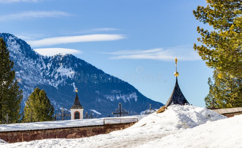 Catholic Cemetery on High Mountains Stock Photo - Image of rest, mount ...