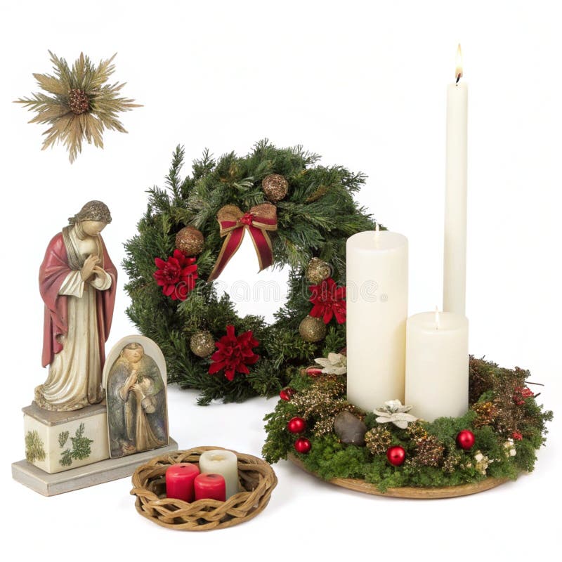 Catholic Christmas Decorations Background Illustration Isolated on ...