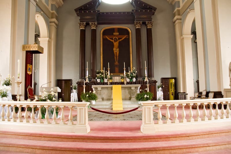 Catholic church altar stock image. Image of indoors, christian - 4856227