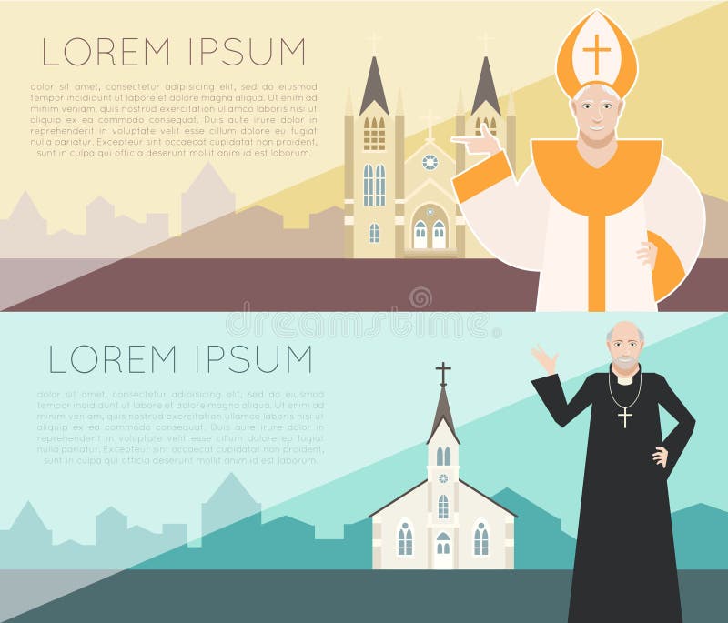 Catholic Church Banner stock vector. Illustration of character - 73918512