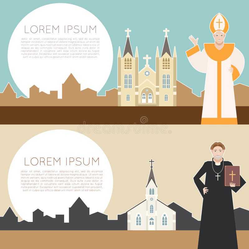 Catholic Church Banner stock vector. Illustration of bishop - 74243237