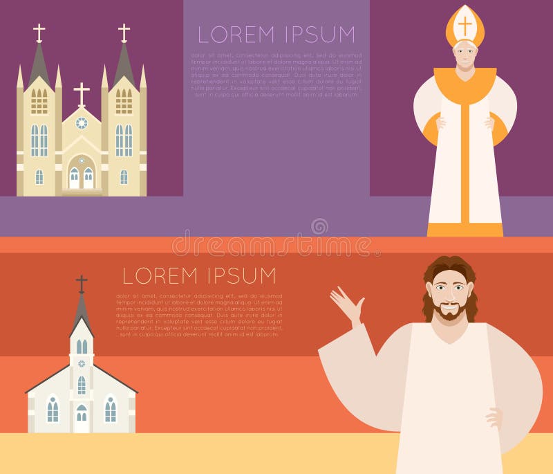 Catholic Church Banner stock vector. Illustration of banner - 74244311