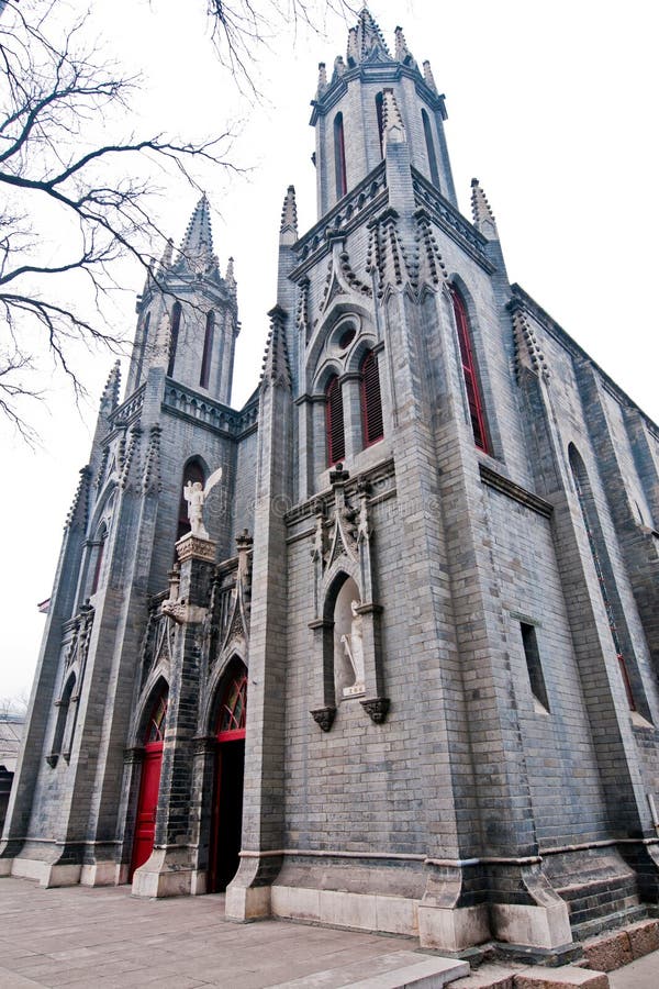Catholic church in Beijing stock image. Image of figure - 34211199