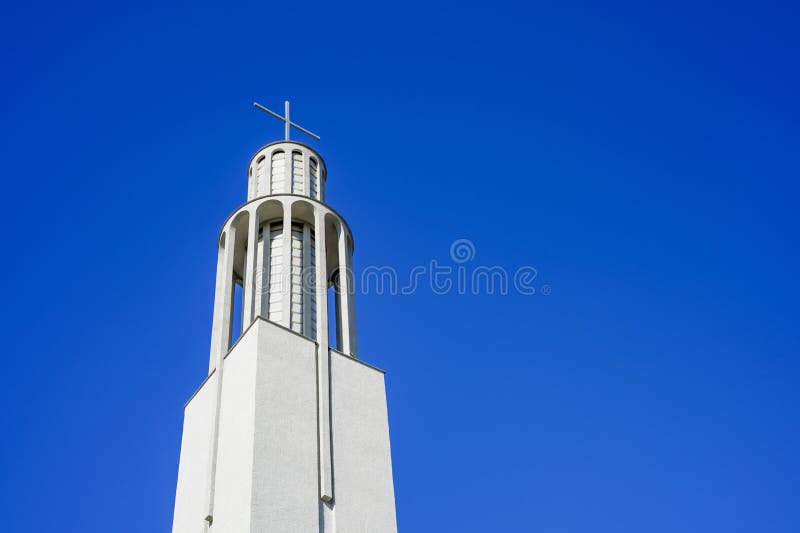 Catholic Church on Blue Sky Background, Copy Space Stock Image - Image ...