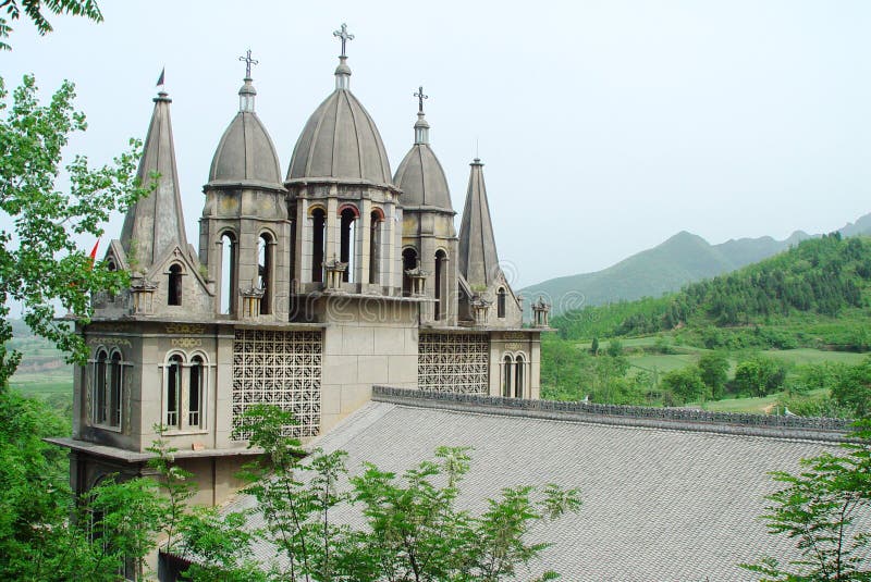 Catholic Church in China stock image. Image of traditional - 11059819