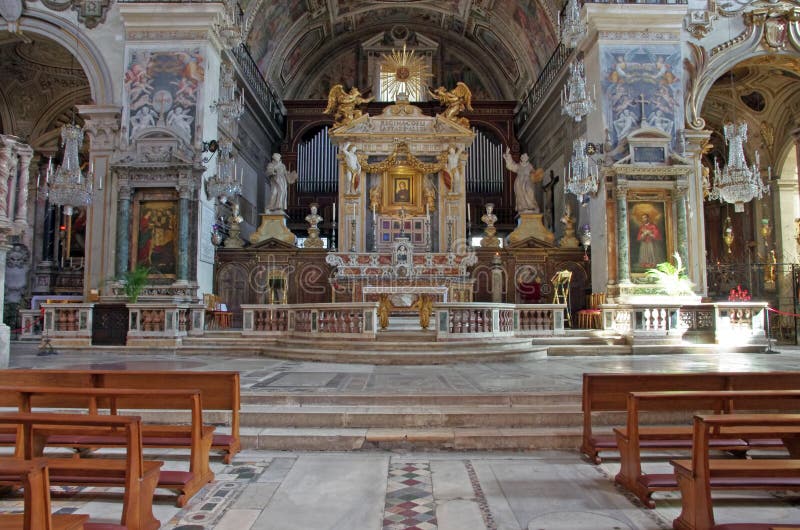 Catholic Church, Interior Details Stock Photo - Image of ancient ...