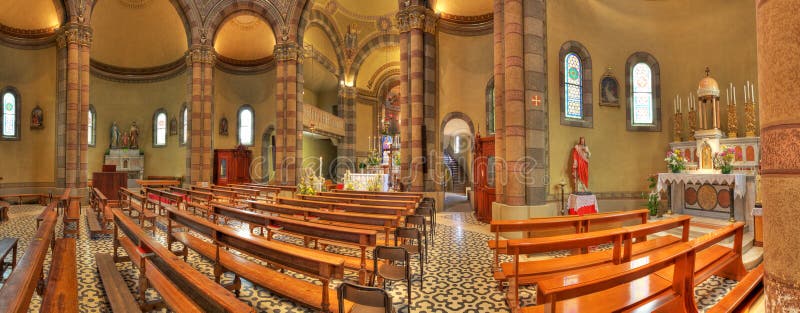 Catholic Church Interior View. Alba, Italy. Editorial Photo - Image of ...