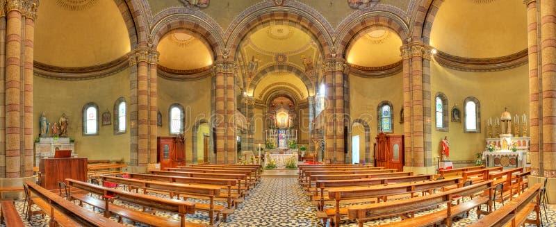 Catholic Church Interior View. Alba, Italy. Editorial Photography ...