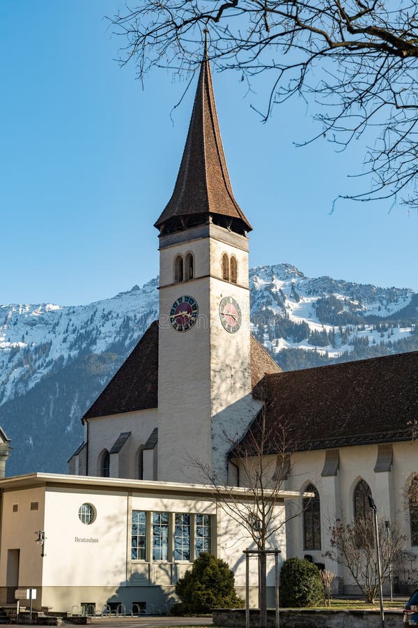 Catholic Church in Interlaken in Switzerland Stock Image - Image of ...