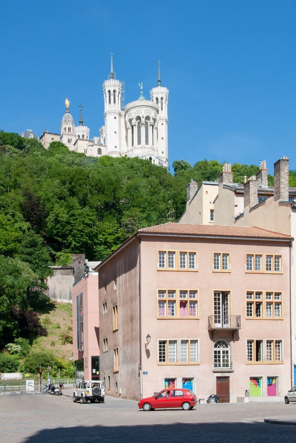 Catholic Church in Lyon, France Stock Image - Image of steeple, spire ...