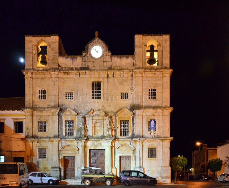 Catholic church at night editorial photography. Image of tower - 93445177