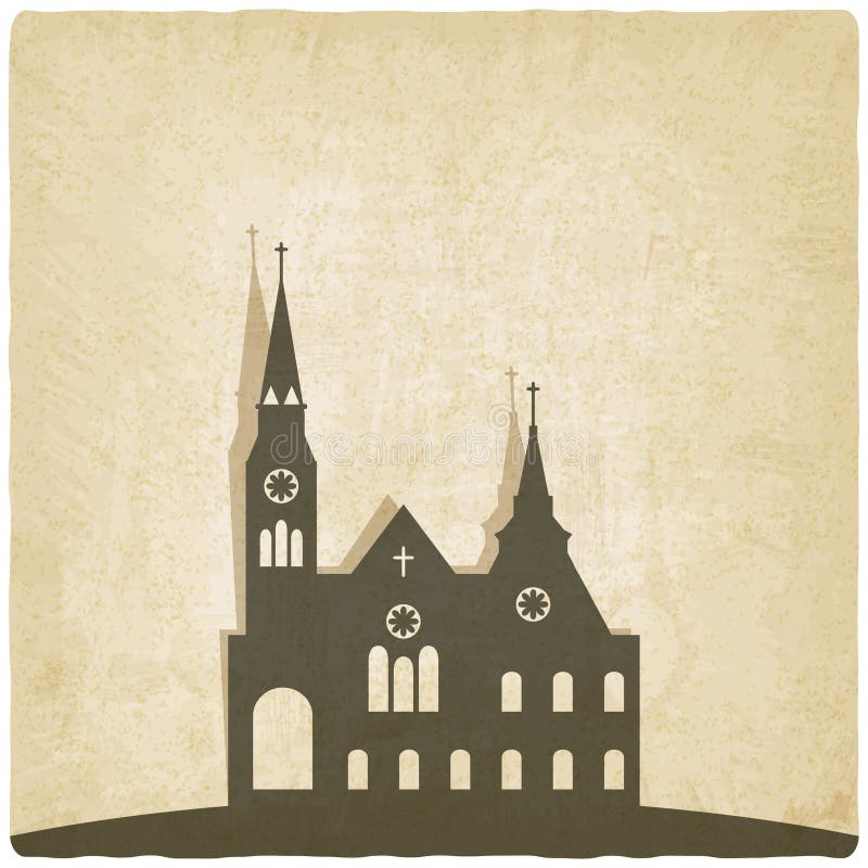 Stylized Church with Sun Isolated Stock Illustration - Illustration of ...