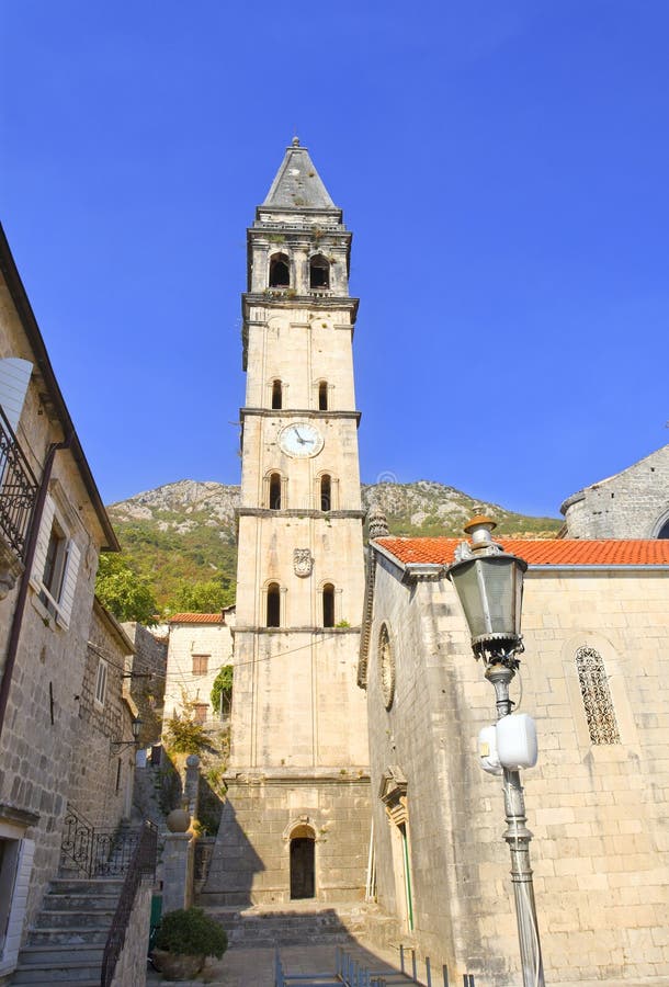Catholic Church of Saint Nicholas in Perast in Montenegro Stock Image ...