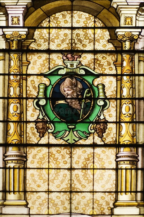 Catholic Church Stained Windows Mosaic Stock Photo - Image of religion ...