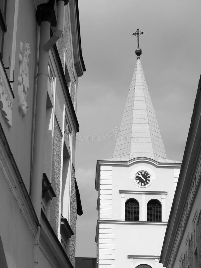 Catholic Church Tower With Clock Picture. Image: 8967414