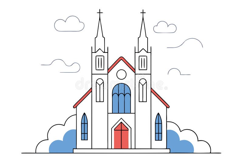 Catholic Church Vector Flat Illustration Stock Vector - Illustration of ...