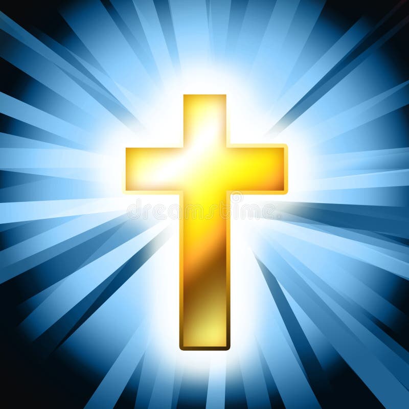 Cross Sign Holy Blue Light Flare Stock Illustration - Illustration of ...