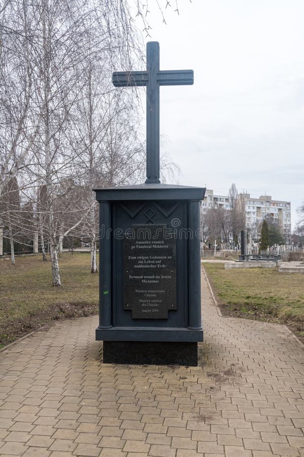 Catholic Cross on Cemetery in Chisinau Editorial Stock Image - Image of ...