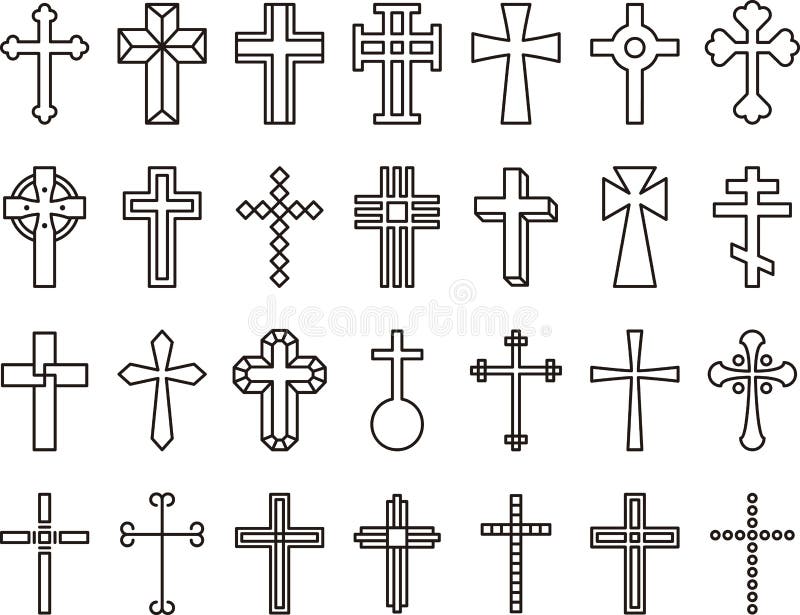 Catholic cross icons stock vector. Illustration of isolated - 81801222